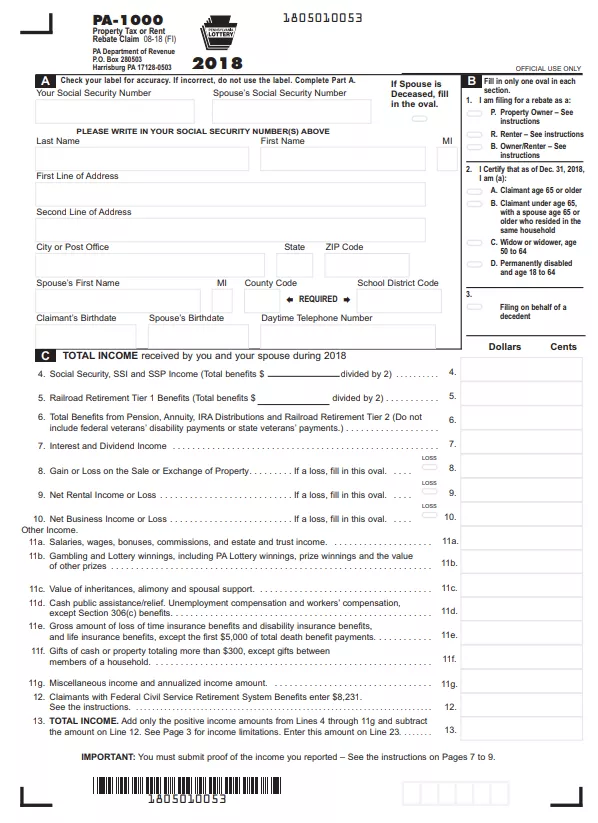 Fillable Form PA-1000 (2018) | Edit, Sign & Download in PDF | PDFRun