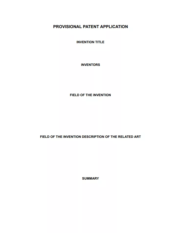 Fillable Form Provisional Patent Application | PDFRun