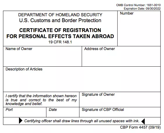 Fillable Form CBP 4457 | Edit, Sign & Download in PDF | PDFRun