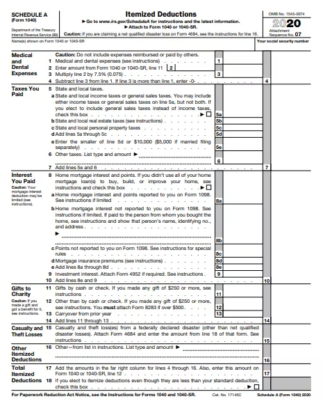 Fillable Form 1040 (Schedule A) | Edit, Sign & Download in PDF | PDFRun