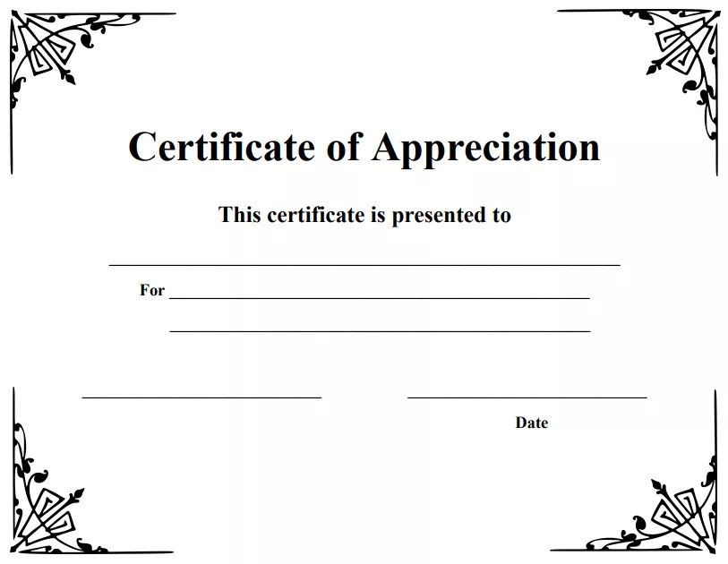Fillable Form Certificate of Appreciation | PDFRun