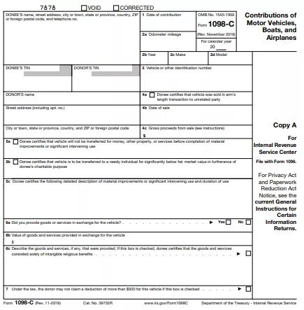 Fillable Form 1098-C | Edit, Sign & Download in PDF | PDFRun