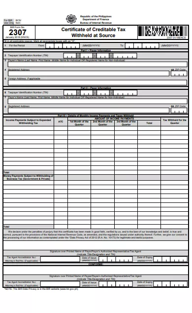 Fillable Form 2307 | Edit, Sign & Download in PDF | PDFRun