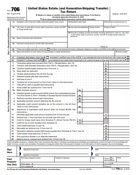 Fillable Form 706 | Edit, Sign & Download in PDF | PDFRun
