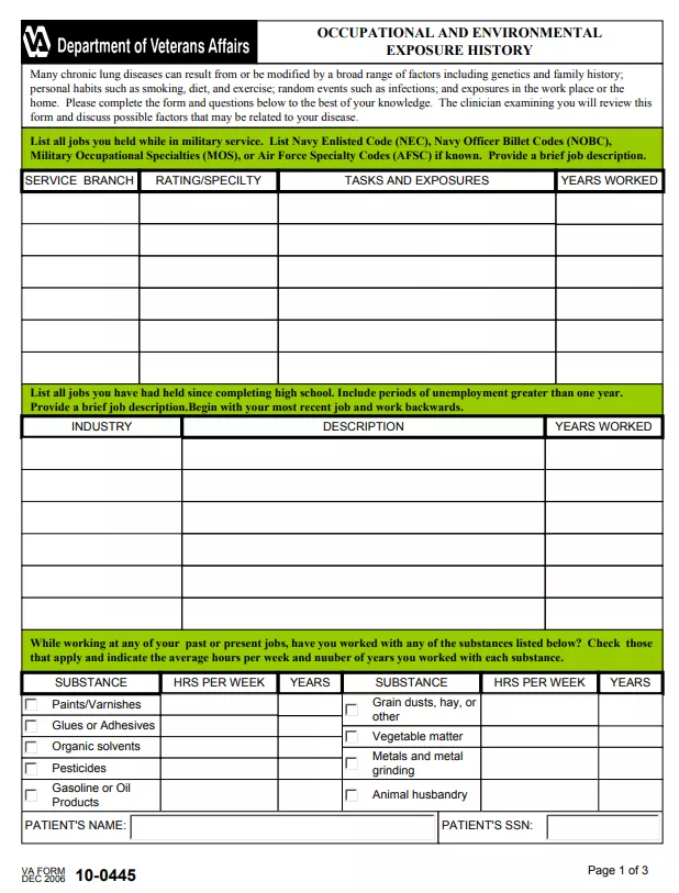 Fillable Form VA 10-0445 | Edit, Sign & Download in PDF | PDFRun